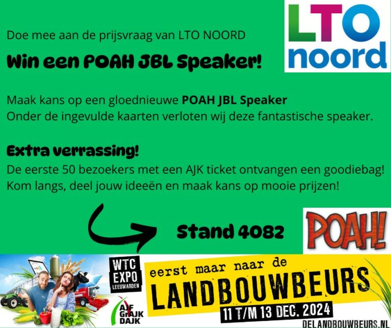 Doe mee aan de prijsvraag en win een POAH JBL Speaker! - Landbouwbeurs